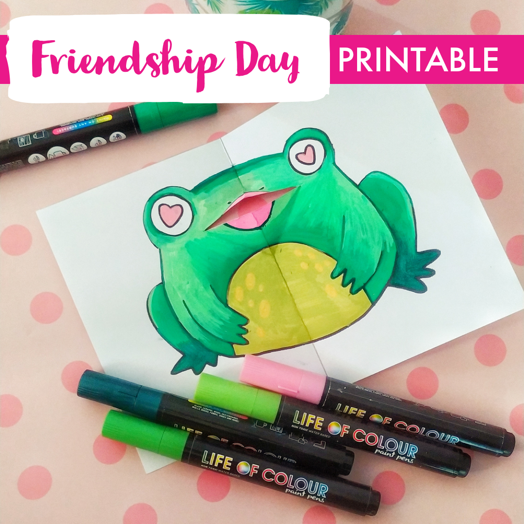 Friendship Day Frog Card Printable – Life of Colour