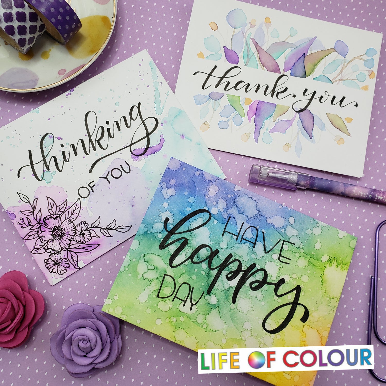 Make a fancy watercolour envelope for the Holid...