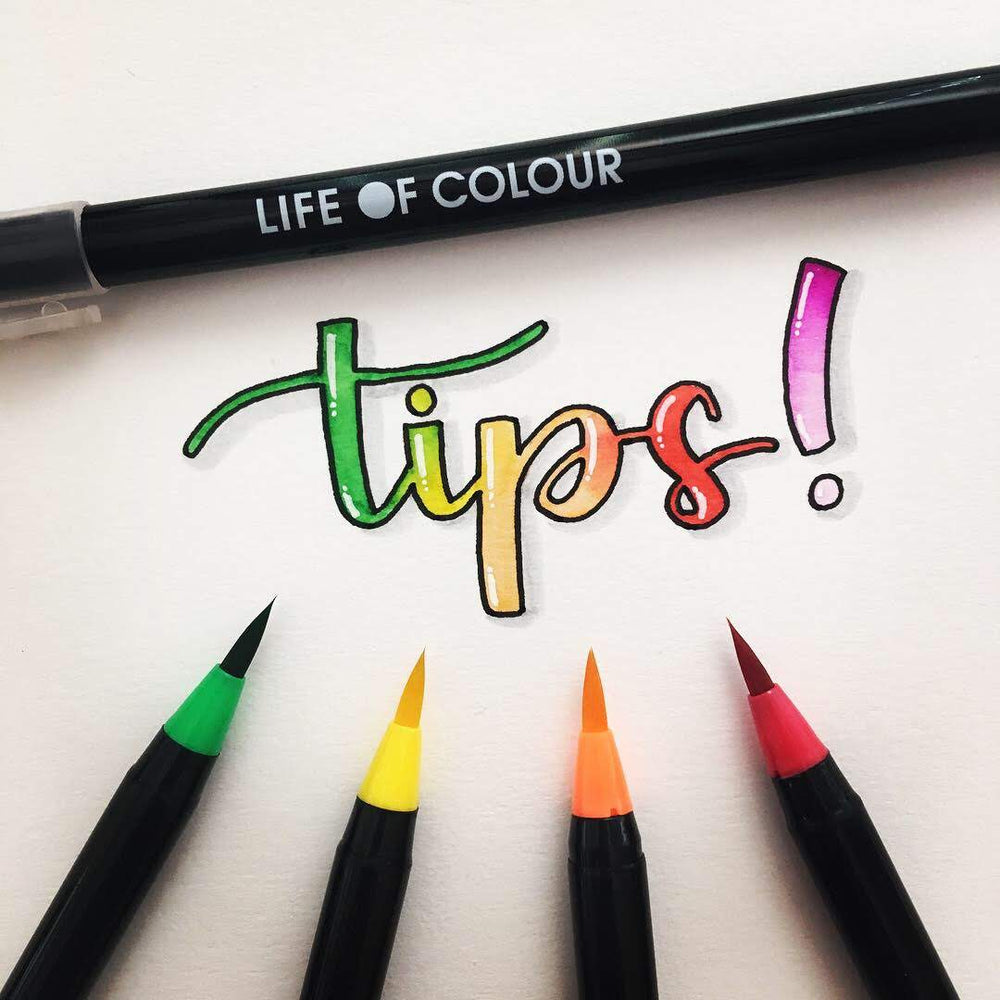 Watercolour brush lettering, doodles, water brush effects and drawings ...
