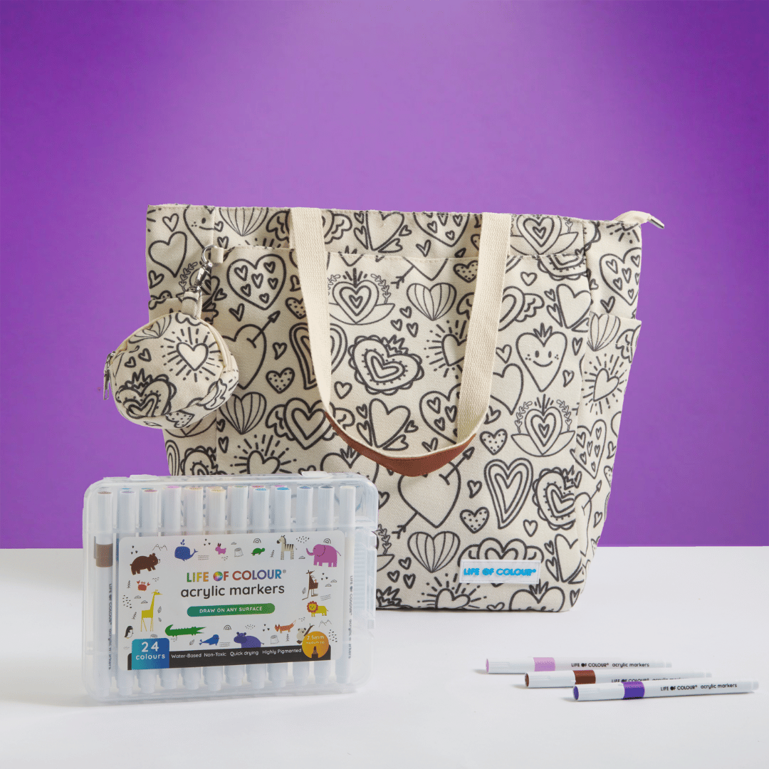 DIY Doodle Bag - Love Hearts Design – Life of Colour