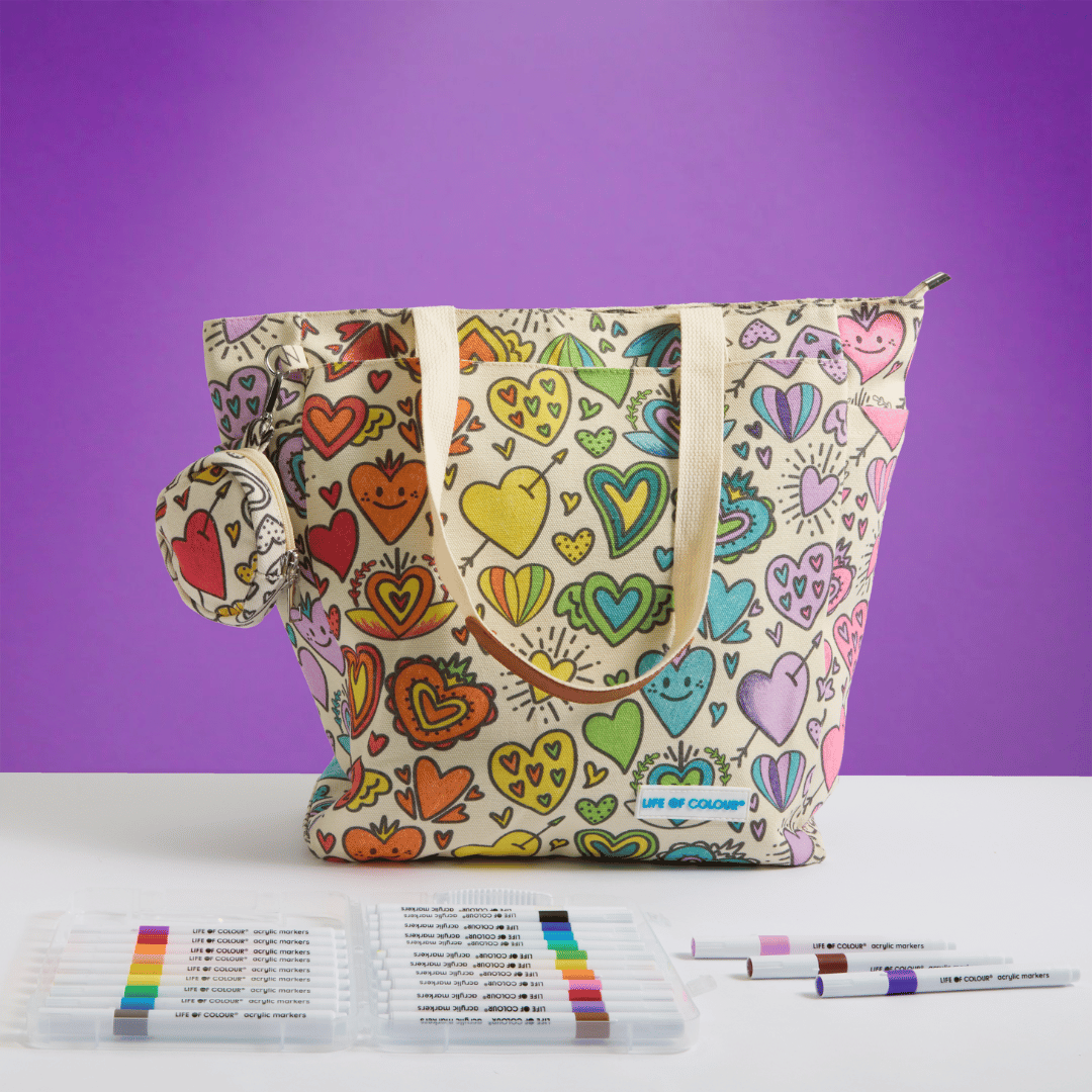 DIY Doodle Bag - Love Hearts Design – Life of Colour