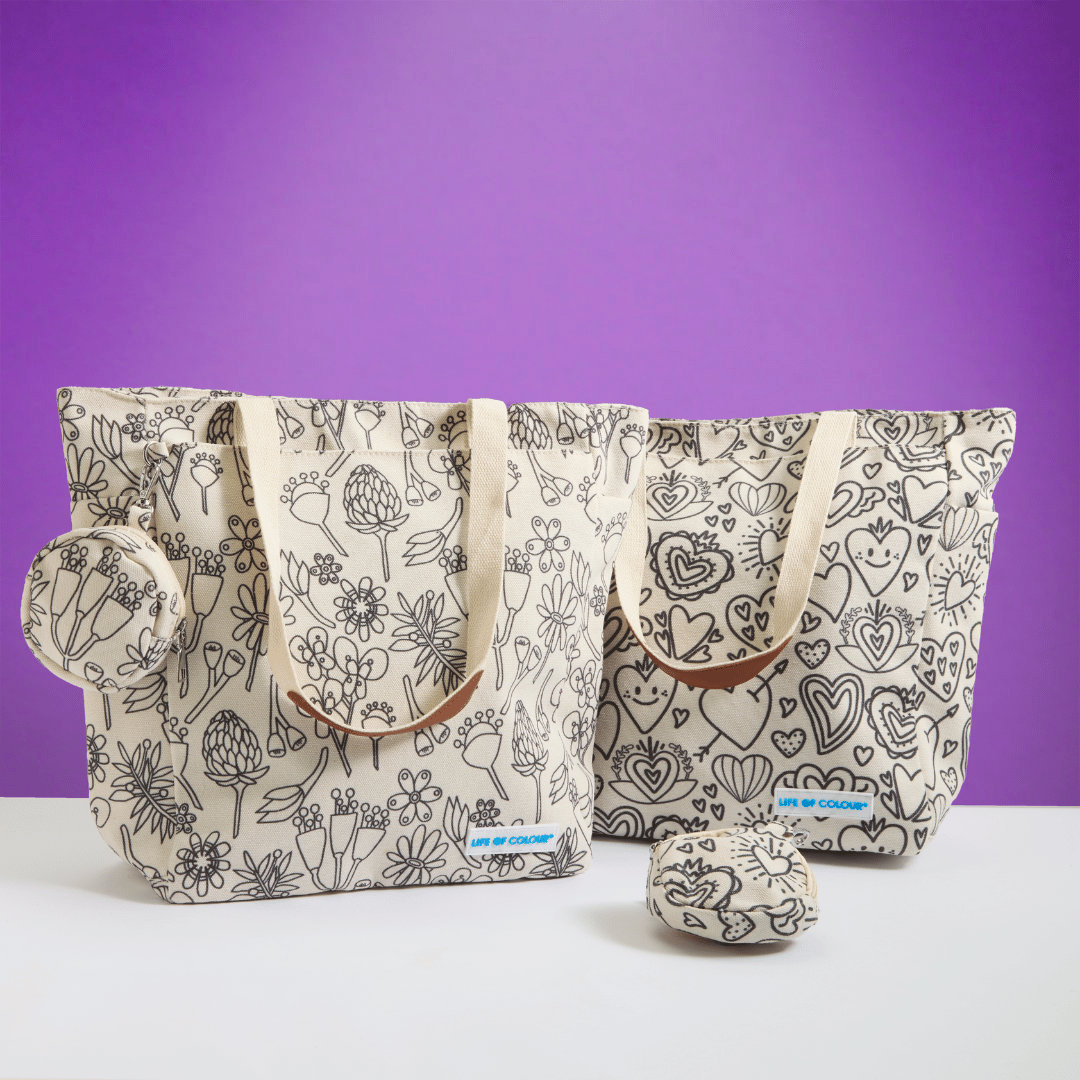 DIY Doodle Bag Bundle - 2 luxury tote bags (No Pens) – Life of Colour