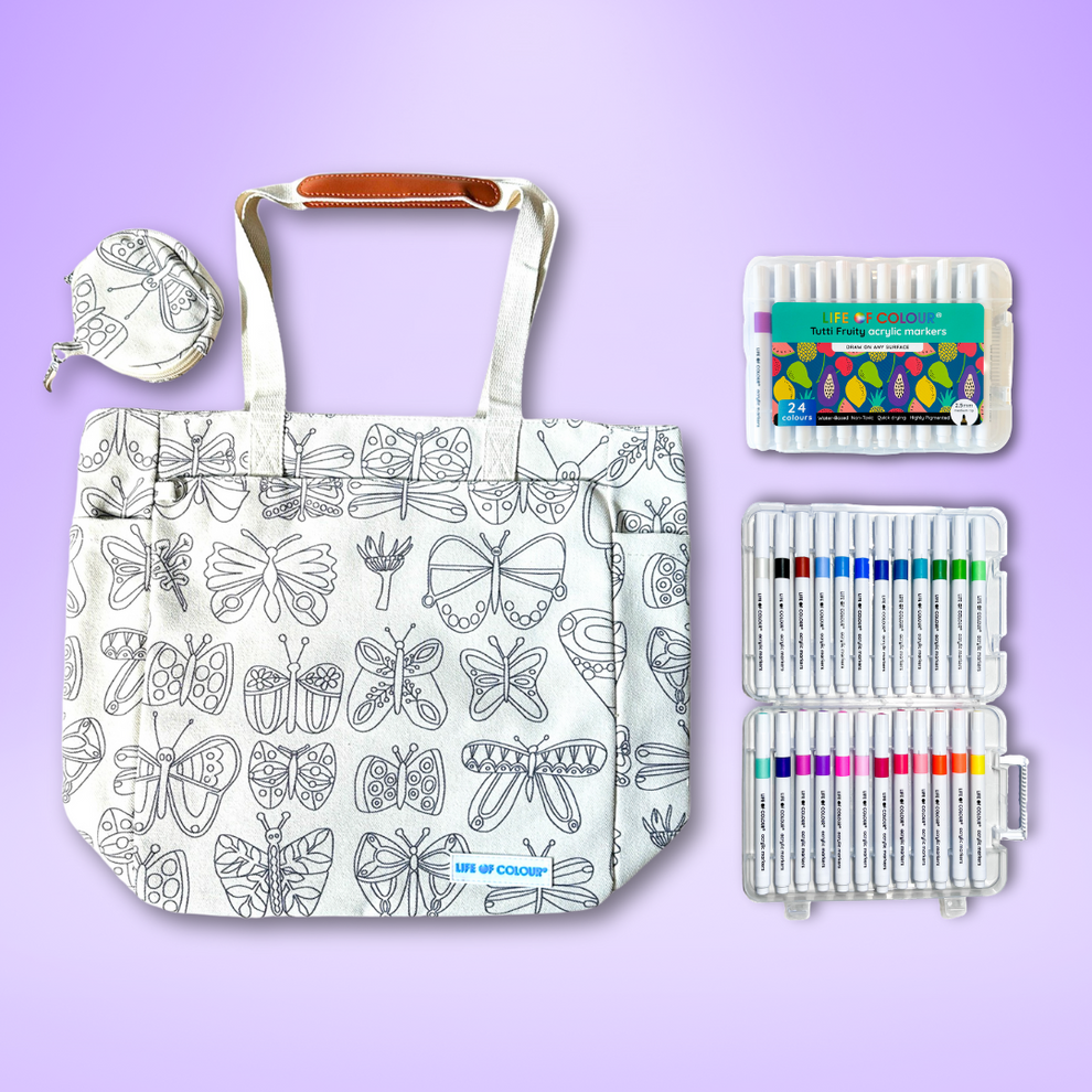 DIY Doodle Bag - Butterfly design – Life of Colour