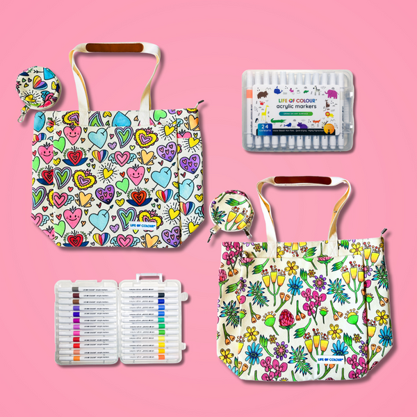 DIY Doodle Bag Bundle - 2 Luxury Tote Bags and Acrylic Markers – Life ...