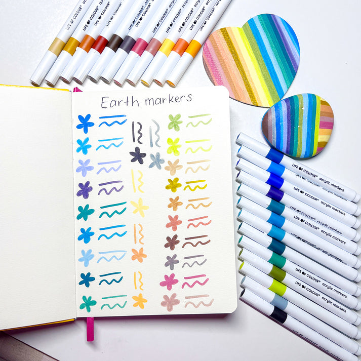Acrylic Markers - Earth Colours - Set of 24 – Life of Colour
