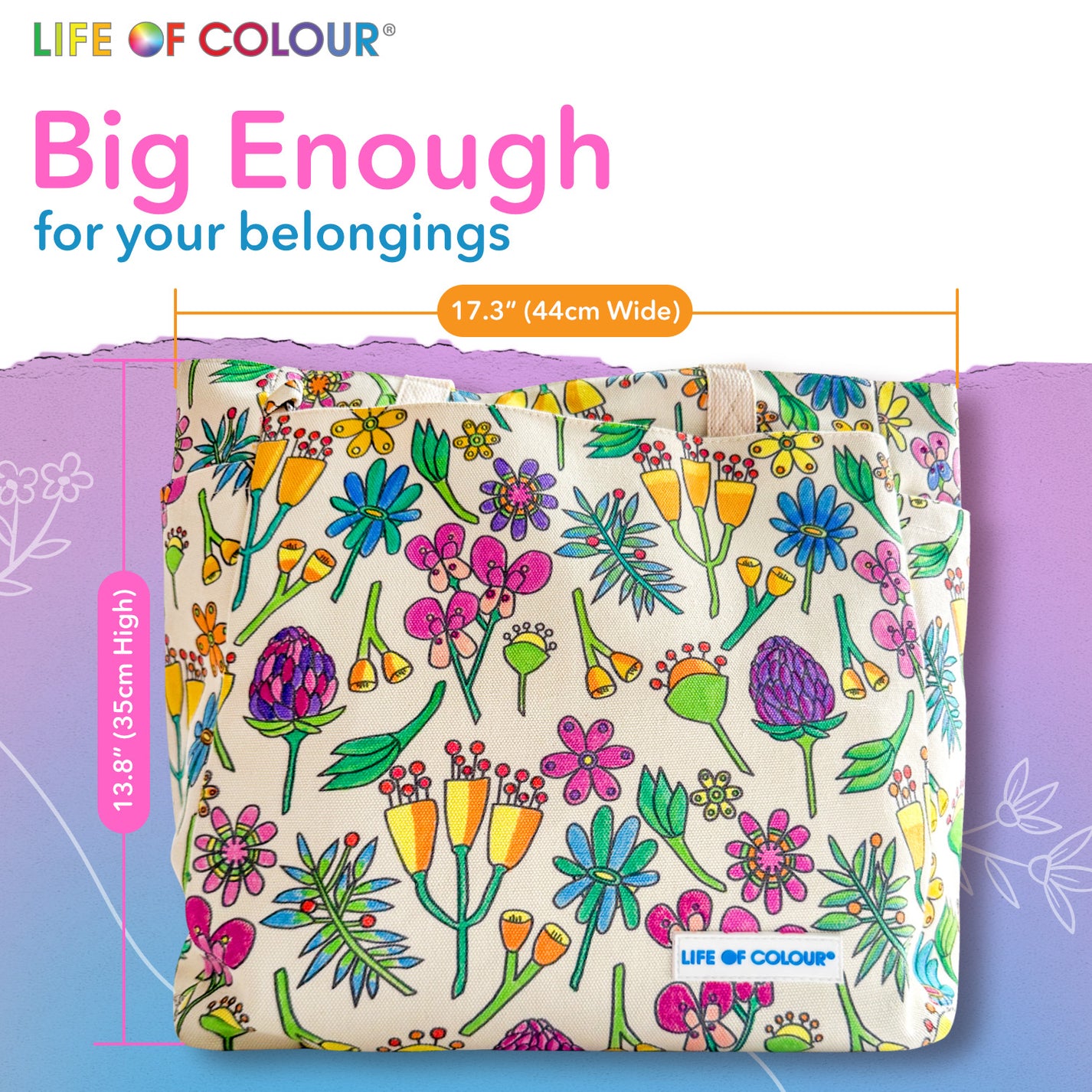 DIY Doodle Bag - Wildflower design – Life of Colour