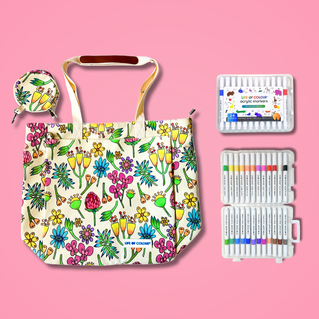 DIY Doodle Bag - Wildflower design – Life of Colour