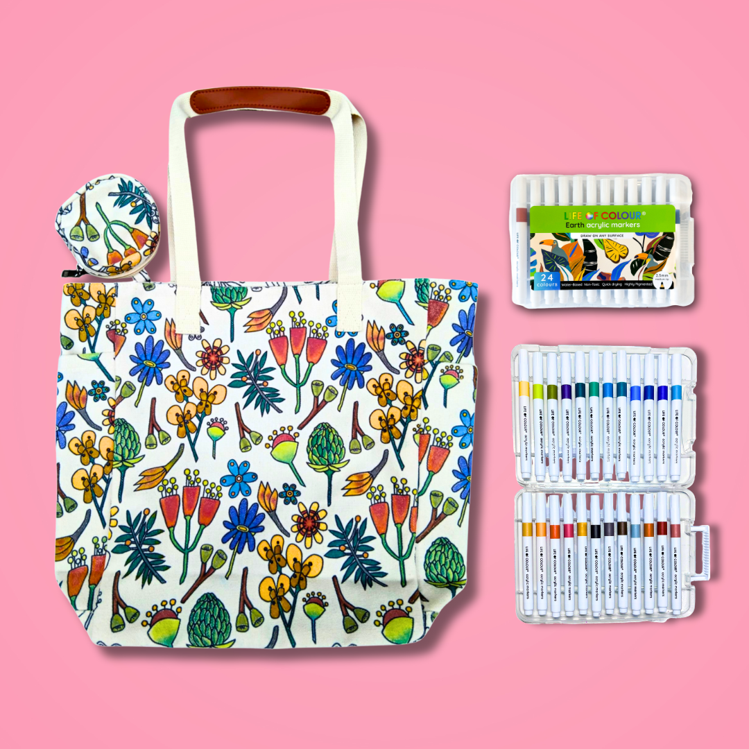 DIY Doodle Bag - Wildflower design – Life of Colour