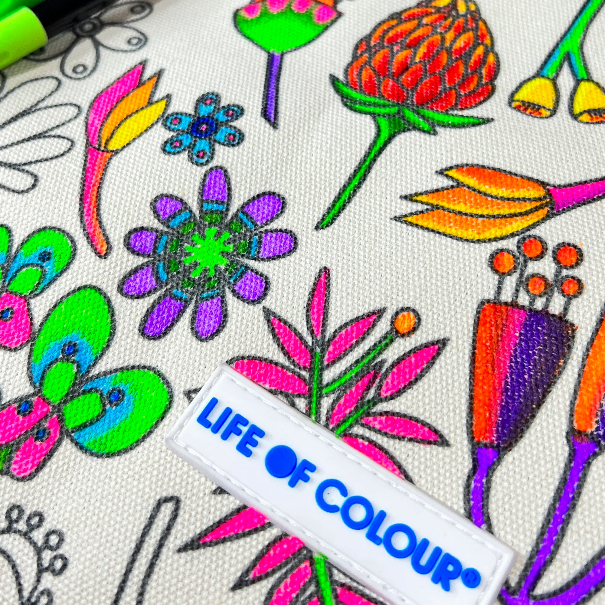 DIY Doodle Bag - Wildflower design - Life of Colour